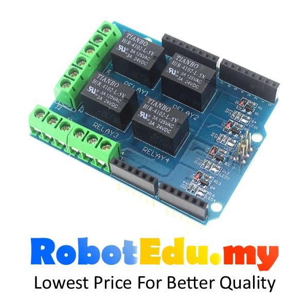 Relay Shield 4 Way Channel ; Arduino 5V Module High Current Control