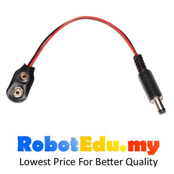 9V Battery Holder Connector Snap 2.1mm DC Plug Adapter T Type for ...